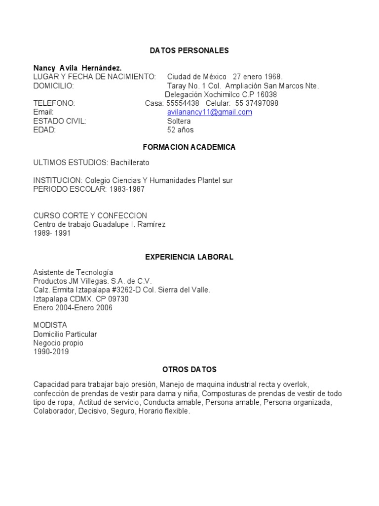 Curriculum Nancy | PDF