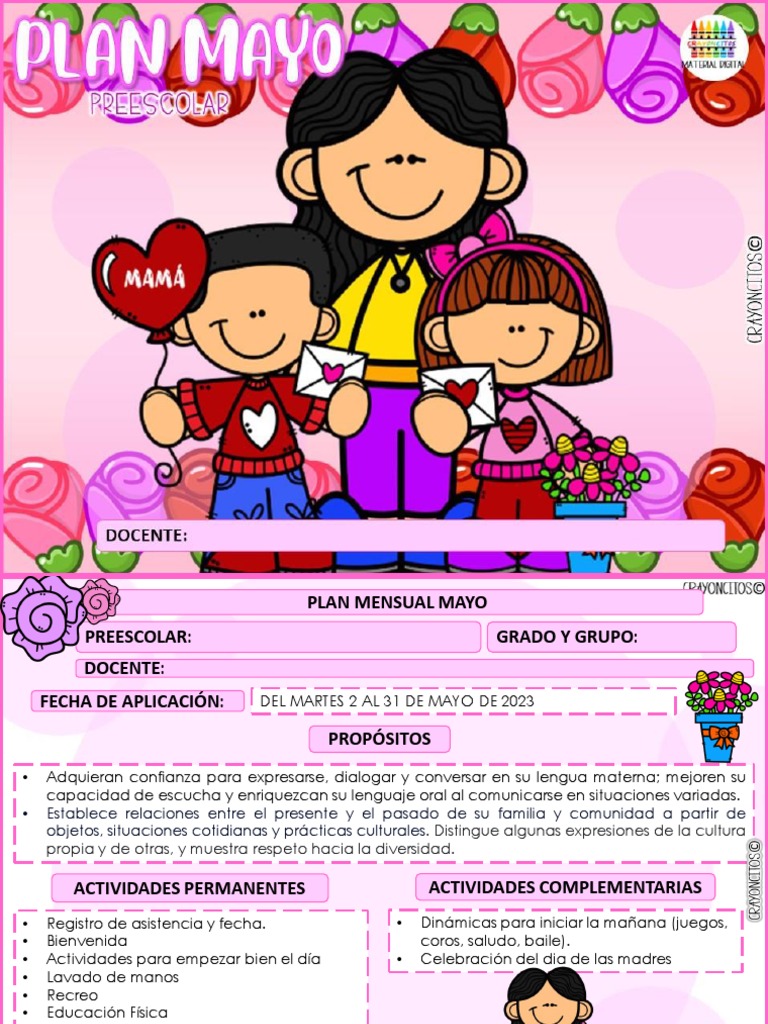 Actividades Preescolares para Mayo | PDF | Educación de la primera ...