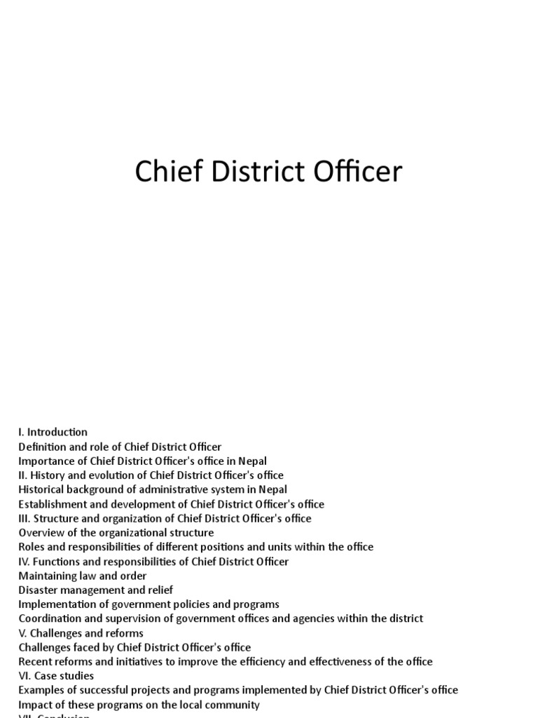 Role and Importance of CDO in Nepal | PDF | Governance | Emergency ...