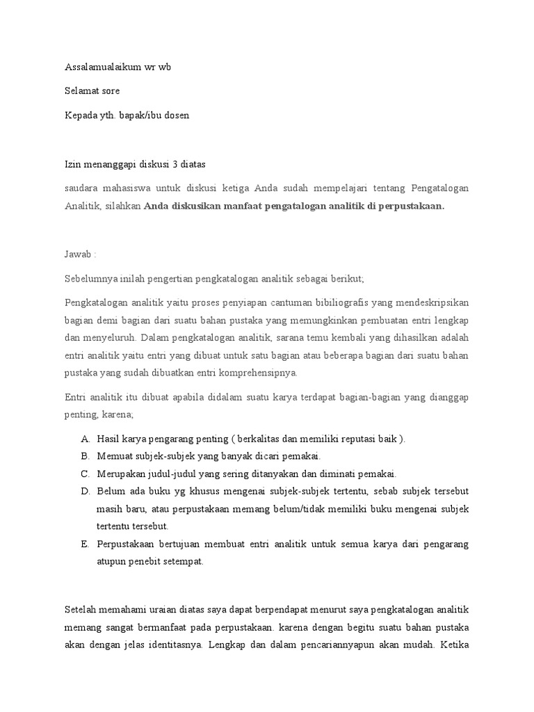 Diskusi 3 Pengolahan Bahan Non Buku Dan Pengelolaan Terbitan Berseri | PDF