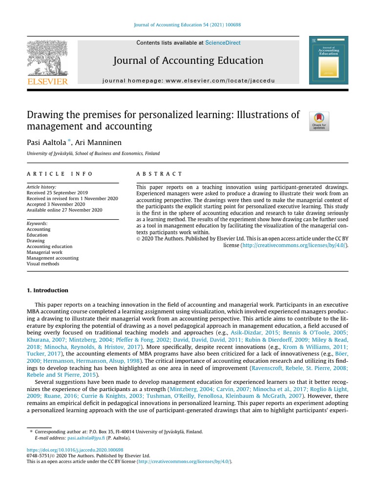 Drawing in Management Accounting Education | PDF | Learning | Pedagogy