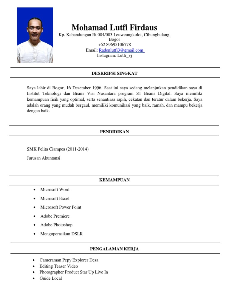 CV VJ | PDF | Karier & Perkembangan