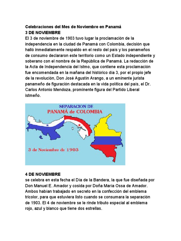 Celebraciones Del Mes de Noviembre en Panamá | PDF | Panamá