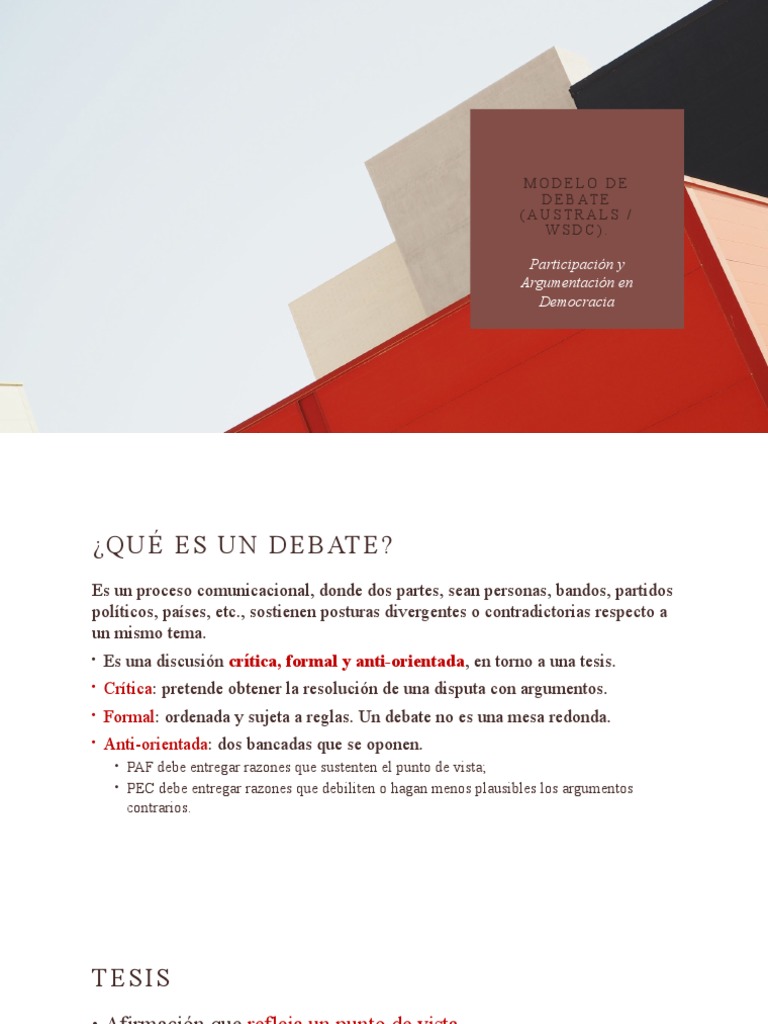 Modelo de Debate (Australs WSDC) | PDF | Argumento | Hablar en público