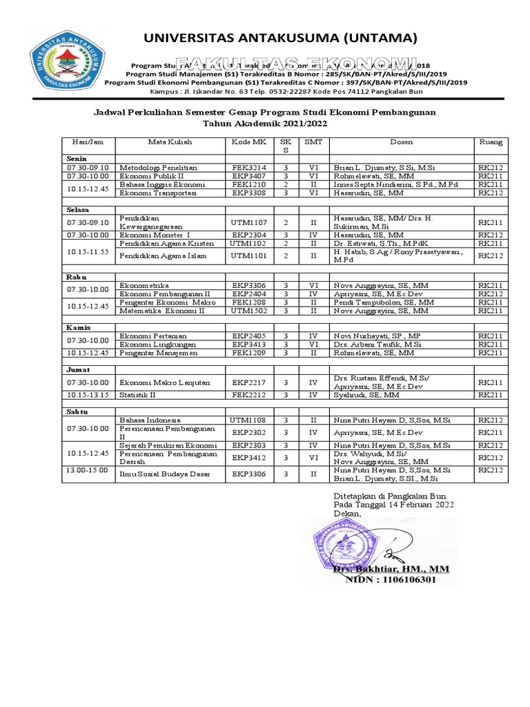 Jadwal EKP | PDF