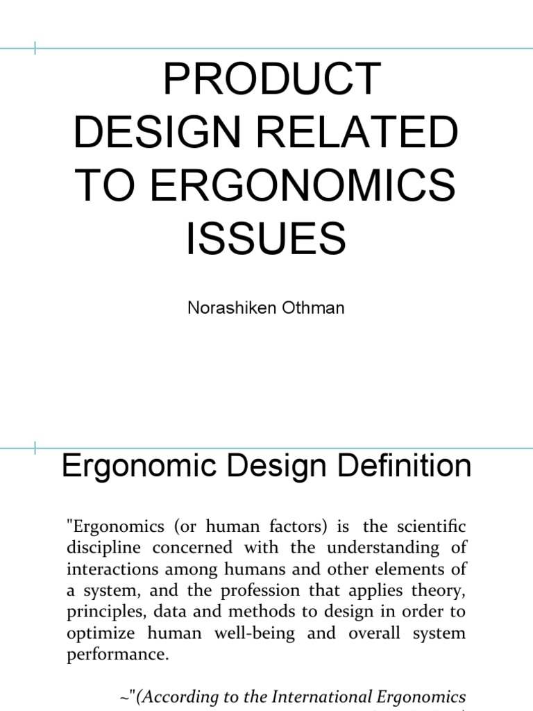 Ergonomics For Product Design | PDF | Human Factors And Ergonomics ...