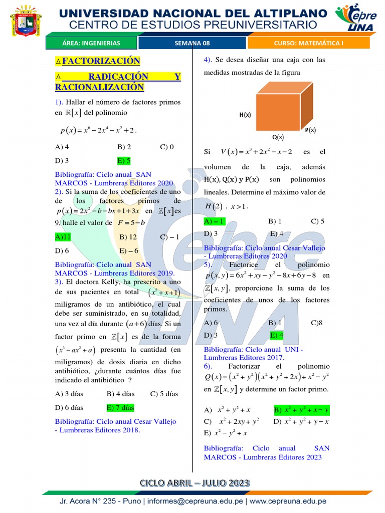 Cuadernillo-20230521 163237t3WK | PDF | Factorización | Análisis matemático