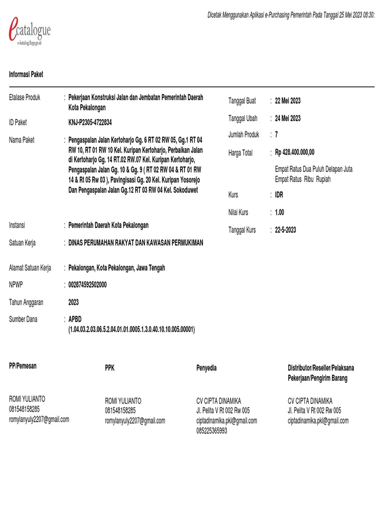 Cetak Pesanan KNJ-P2305-4722834 | PDF