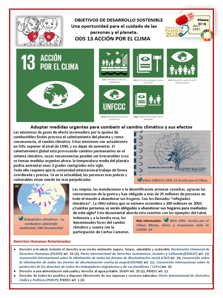 Píldora 13 ODS 13 Acción Por El Clima | PDF | Cambio climático | Clima