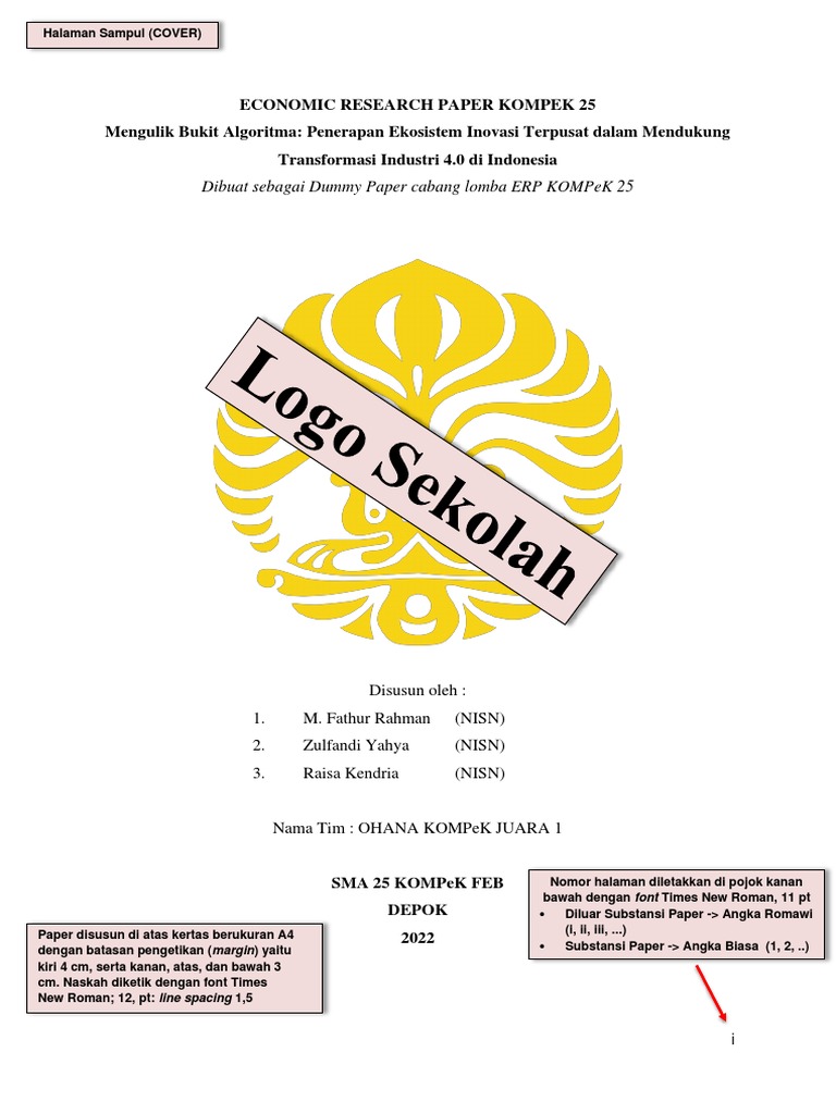 Dummy Paper: Bukit Algoritma 4.0 | PDF