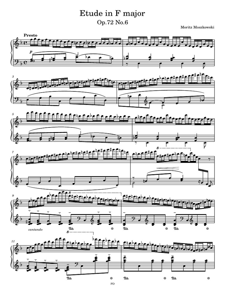 Moszkowski - Etude in F Major Op.72 No.6 | PDF | Classical Music