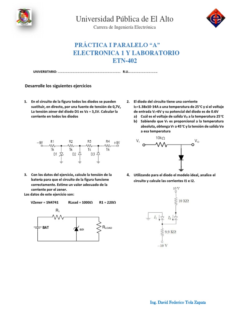 Práctica 1 | PDF | Rectificador | Diodo