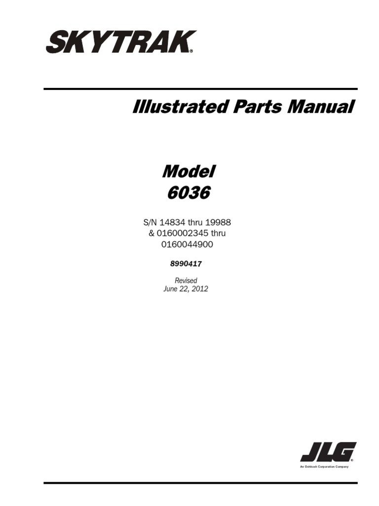 6036 Parts Manual Serial Number 14834 Thru 19988 | PDF | Automotive ...
