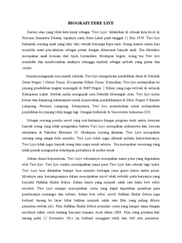 Biografi Tere Liye | PDF