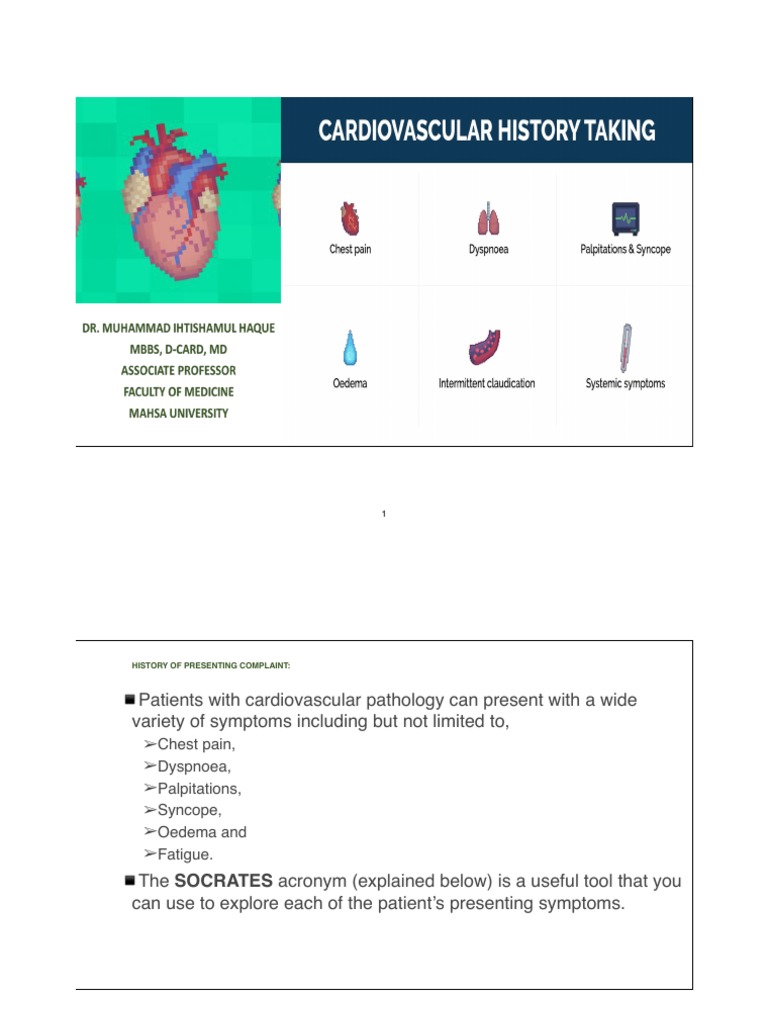 Cardiovascular History Taking 15-11-2021 | PDF | Myocardial Infarction ...