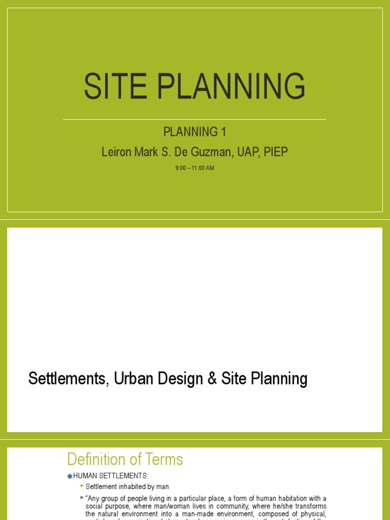 Lec 03 Site Planning | PDF | Urban Design | Urban Sprawl