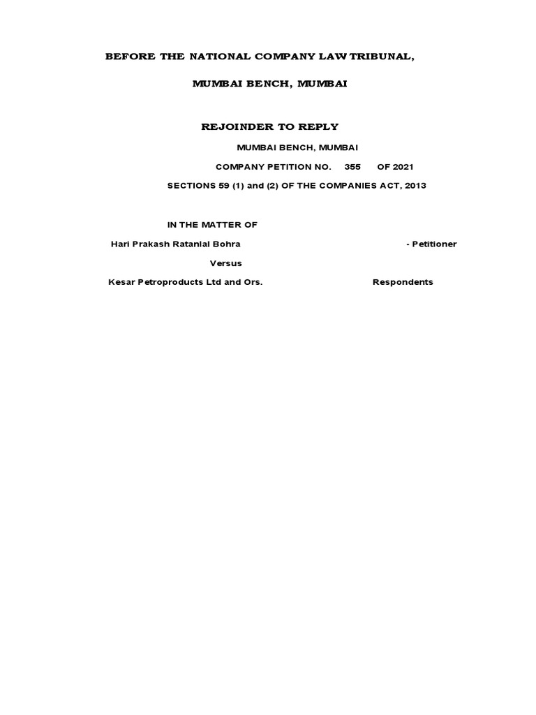 Rejoinder To R2's Additional Reply | PDF | Affidavit | Common Law