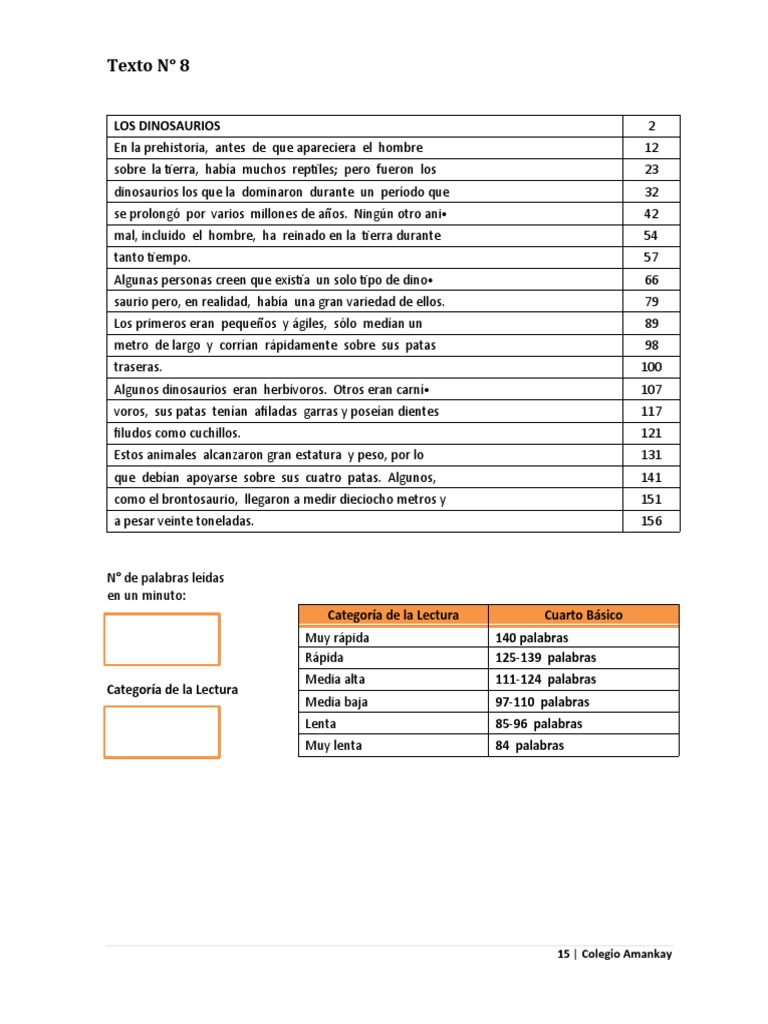 Libro de Fluidez Lectora 4° 15 | PDF