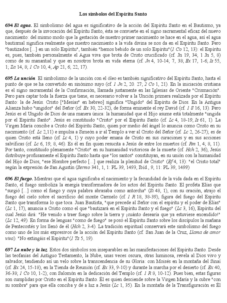 Los Sìmbolos Del E.S | PDF | Jesús | espíritu Santo