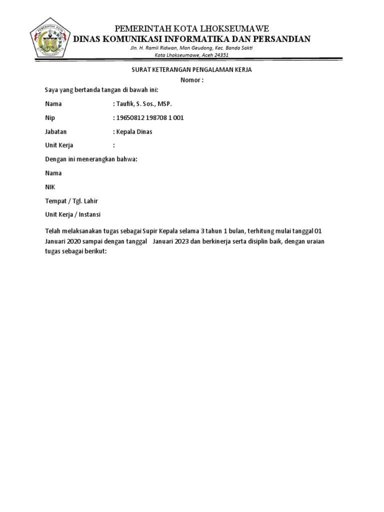 Kop Surat Diskominfo | PDF