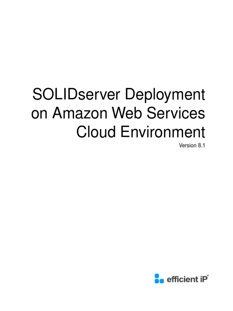 SOLIDserver Virtual Cloud AWS-8.1 | PDF | Cloud Computing | Backup