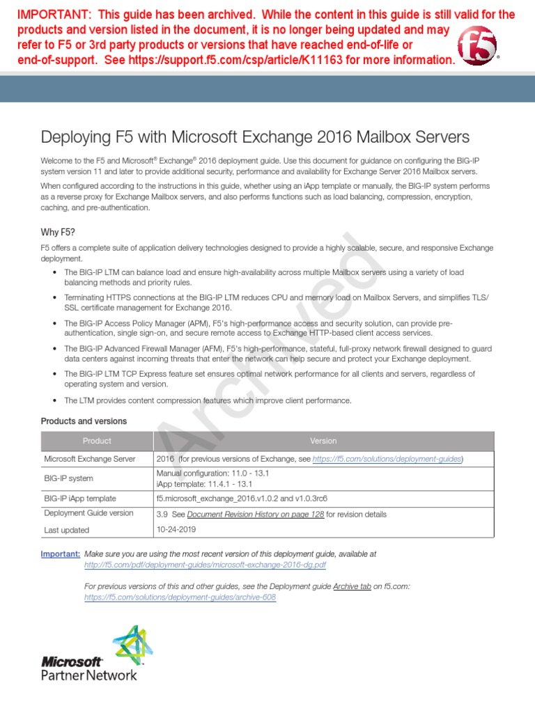 Microsoft Exchange 2016 DG | PDF | Microsoft Exchange Server ...