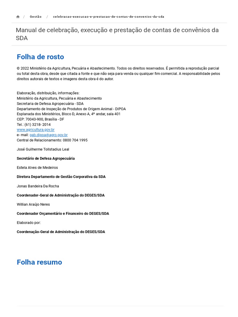 Manual de Celebração, Execução e Prestação de Contas de Convênios Da ...