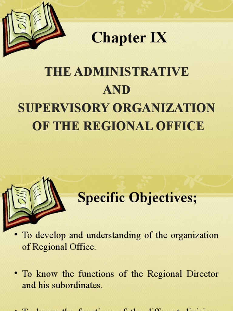 Chapter IX The Administrative and Supervisory Organization of The ...