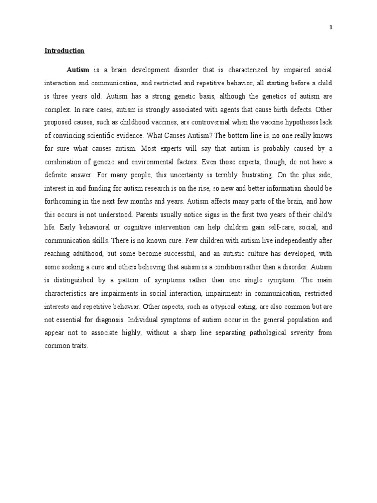 Autism Journal Reflection | PDF | Autism Spectrum | Behavioural Sciences