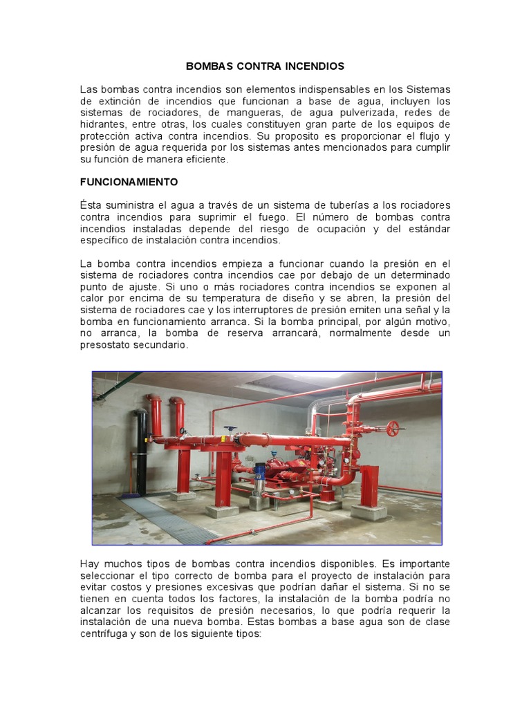 Bombas Contra Incendios PDF | Descargar gratis PDF | Bomba | Sistema de ...
