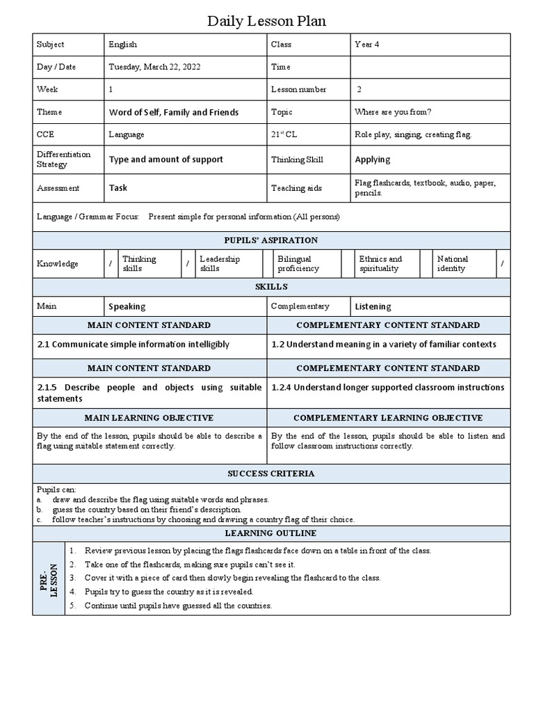 Lesson 2 TS25 | PDF | Lesson Plan | Teaching