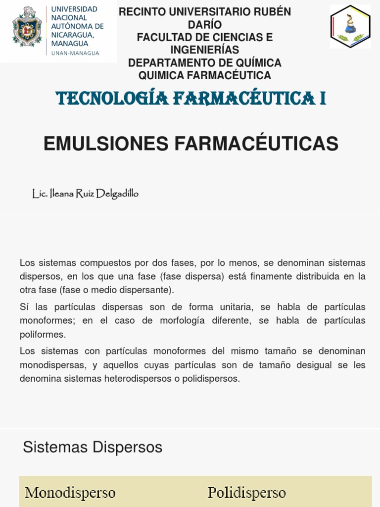 Emulsiones FarmacÃ©uticas | PDF | Emulsión | Tensioactivo