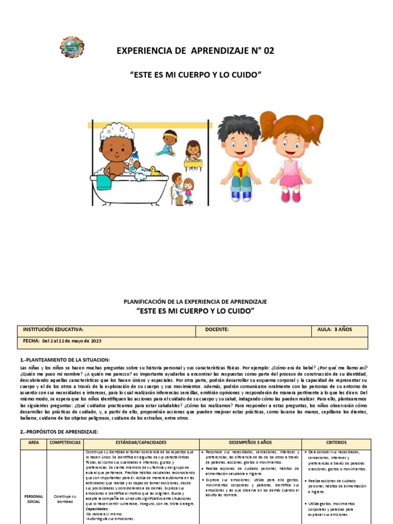 CONOZCO Y CUIDO MI CUERPO 3 AÑOS 2023 | PDF | Las emociones | Muñecas CONOZCO Y CUIDO MI CUERPO 3 AÑOS 2023 | PDF | Las emociones | Muñecas
