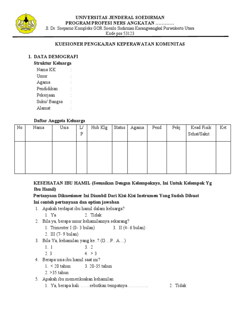 Contoh Instrumen Pengkajian | PDF