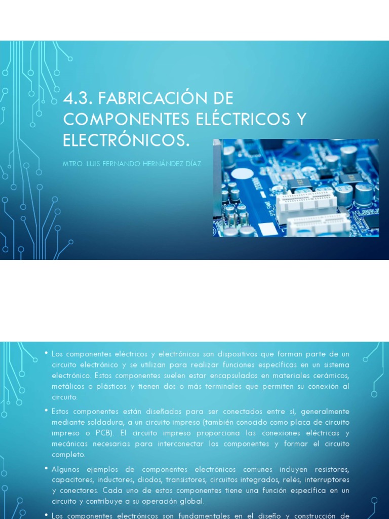 Fabricación de Componentes Electrónicos | PDF | Componente electrónico ...