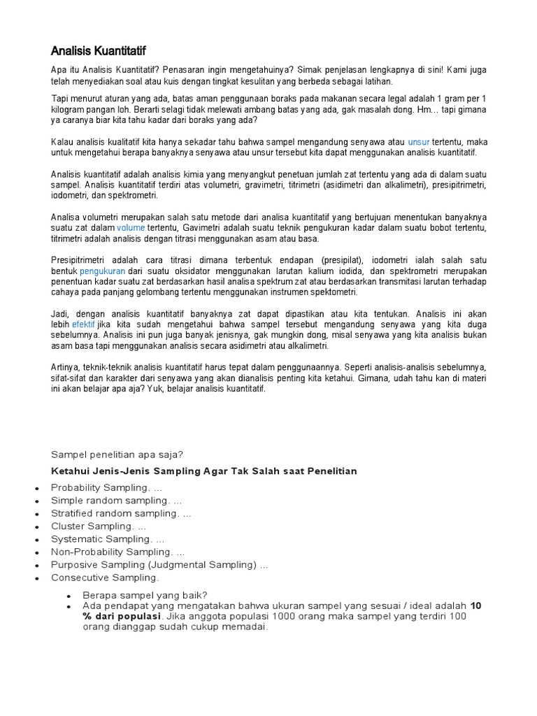 Contoh Analisa Kuali | PDF Contoh Analisa Kuali | PDF