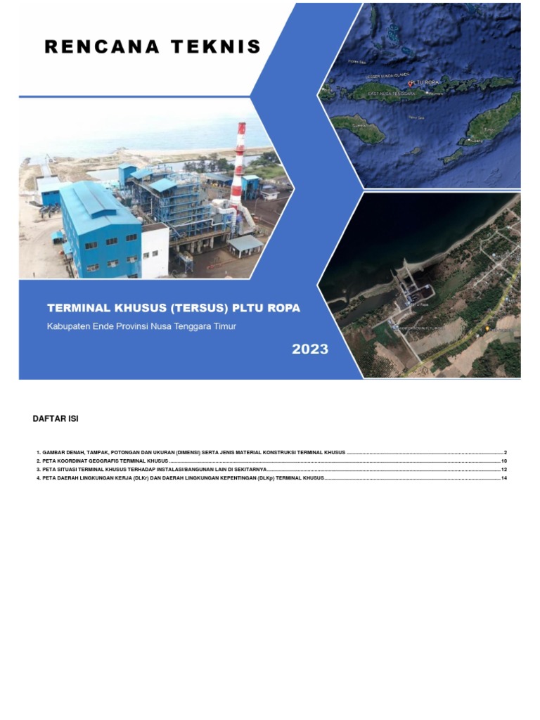 Rencana Teknis Tersus PLTU Ropa | PDF