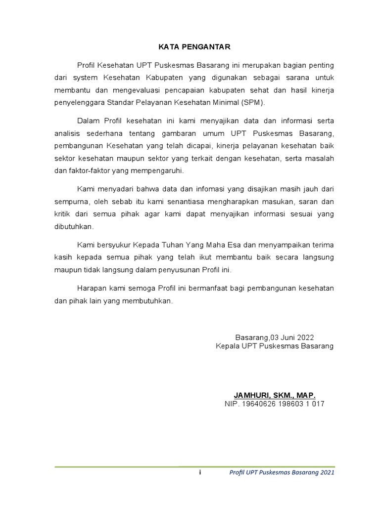 Kata Pengantar Profil | PDF