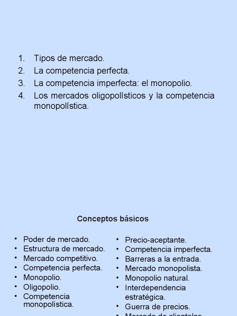 Competencia Imperfecta | PDF | Monopolio | Mercado (economía)