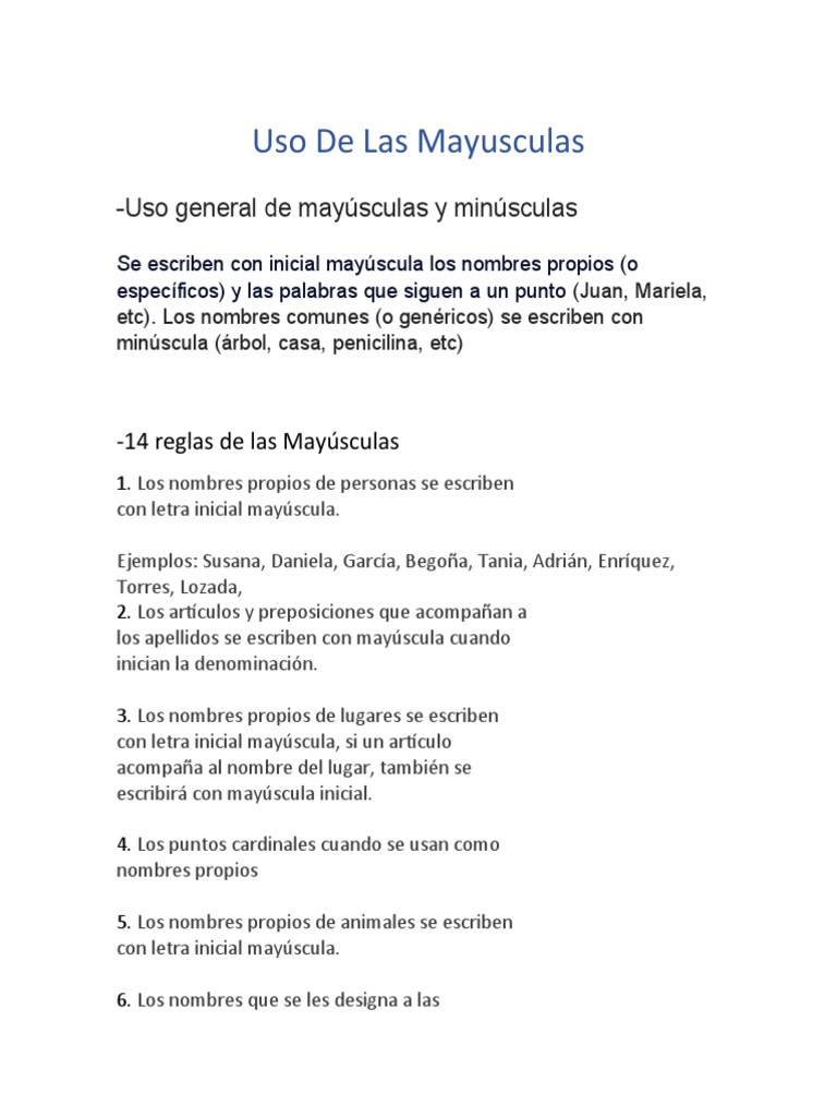 Uso de Las Mayusculas | PDF
