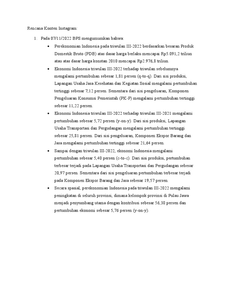 Rencana Konten Instagram | PDF | Ilmu Sosial