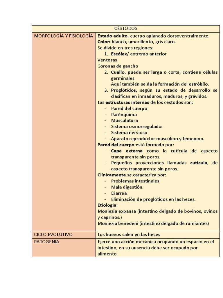 CÉSTODOS | PDF | Especialidades Medicas | Medicina CLINICA