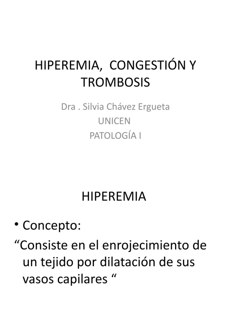 Hiperemia y Trombosis | PDF | Trombo | Embolia