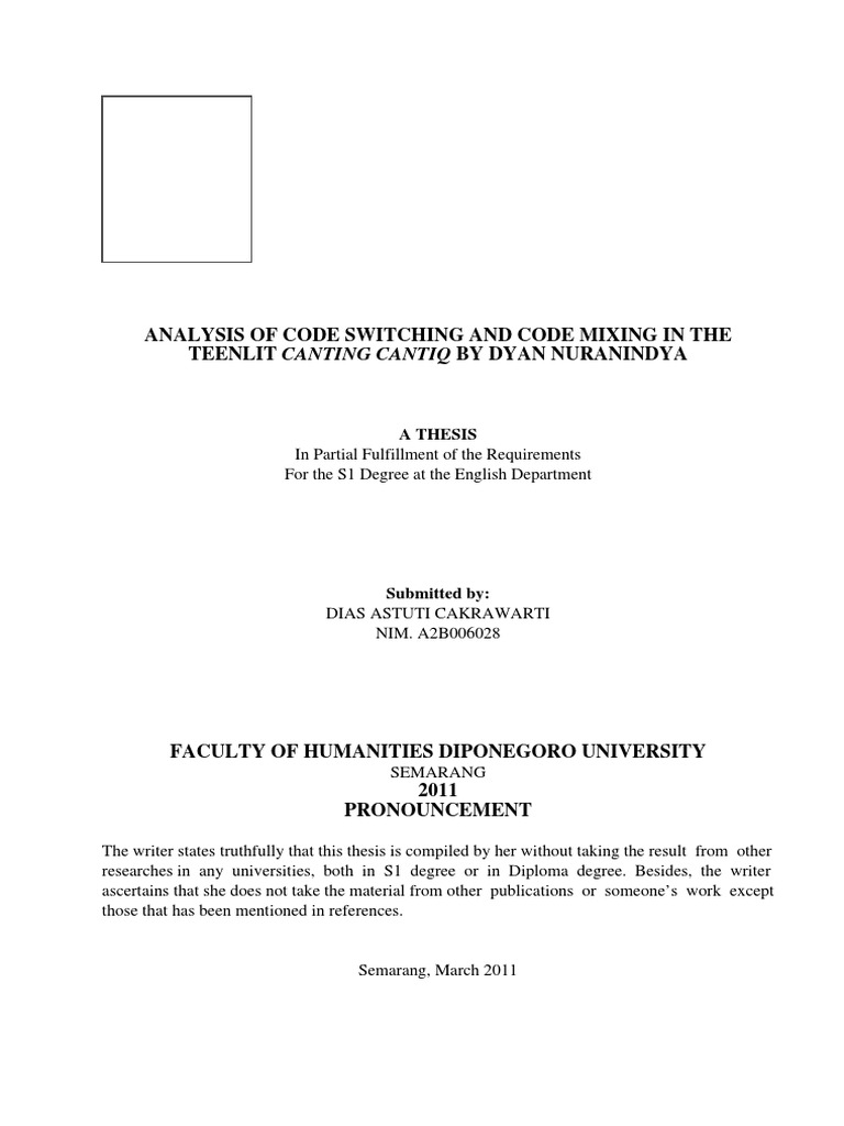 Analysis of Code Switching and Code Mixi | PDF | Multilingualism ...