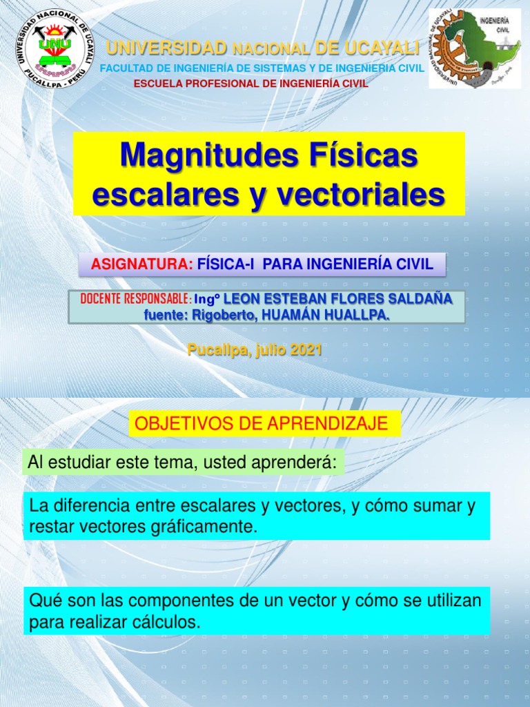 102 Magnitudes Escalares y Vectoriales | PDF | Vector Euclidiano ...