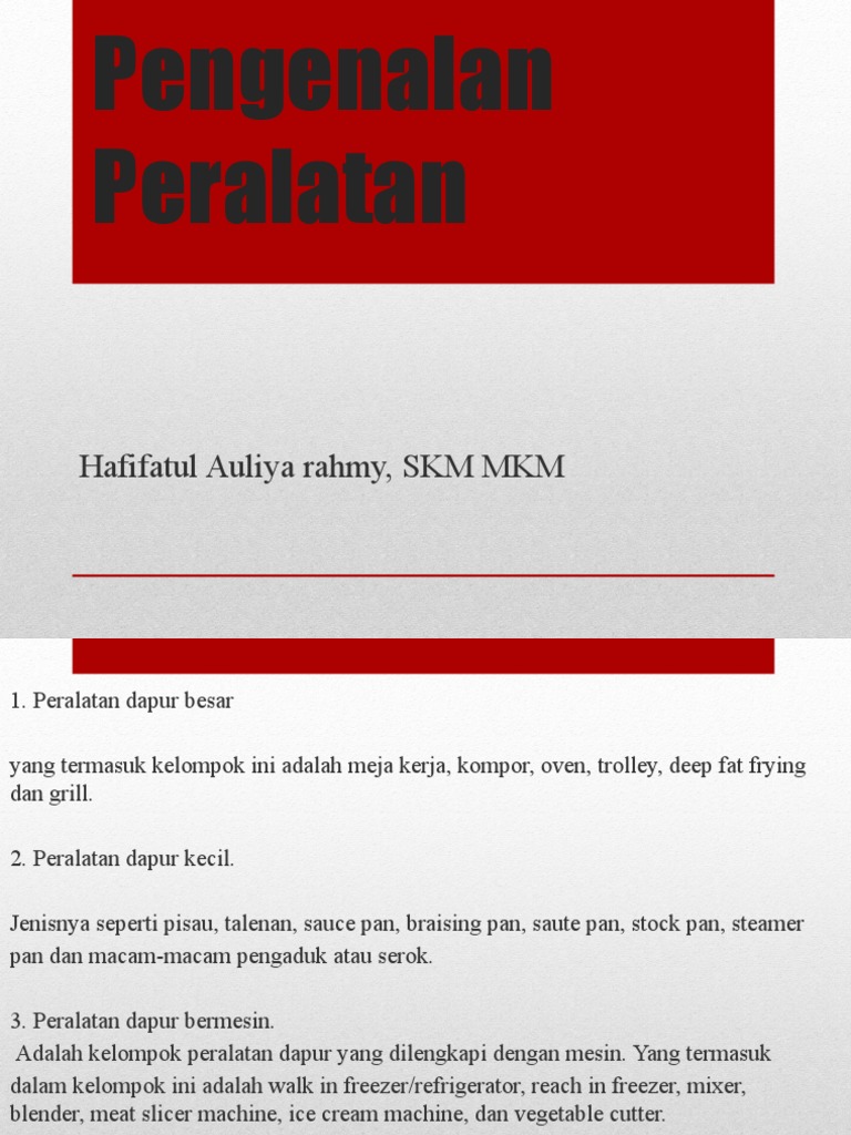 Pengenalan Peralatan | PDF
