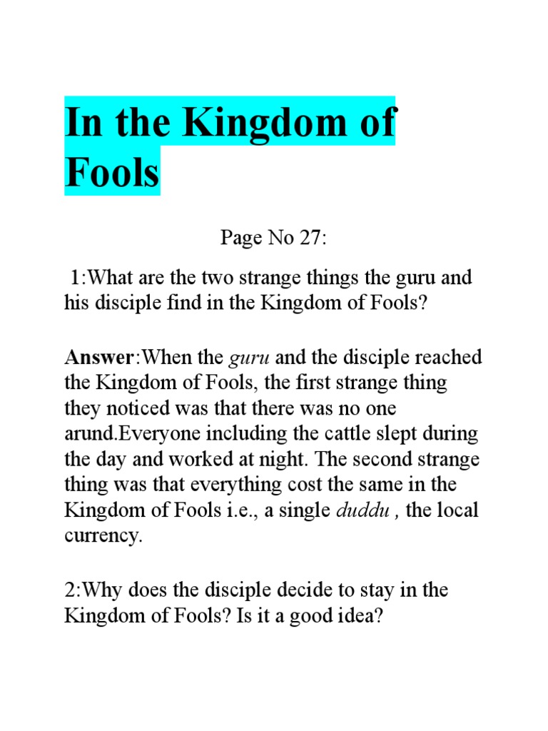 In The Kingdom of Fools | PDF