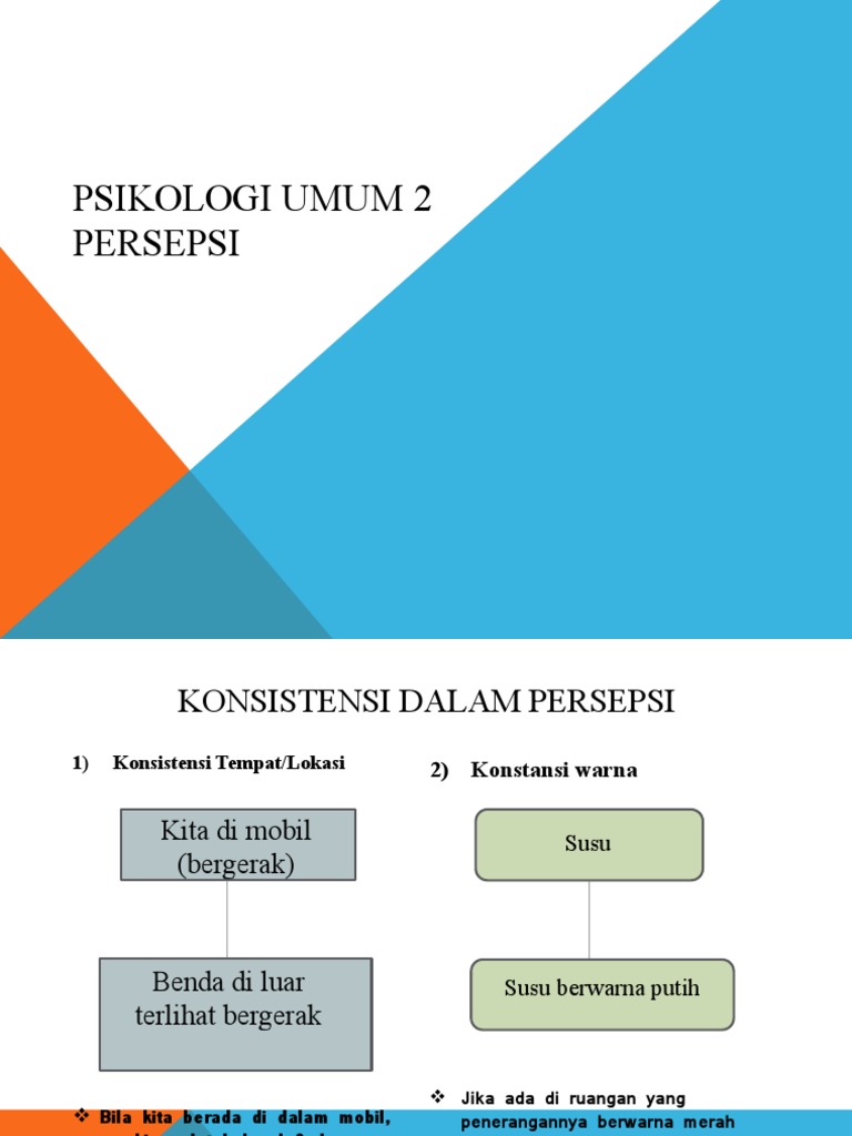 Psikologi Umum 2 Konstansi, Persepsi Kedalaman Dan Ilusi | PDF
