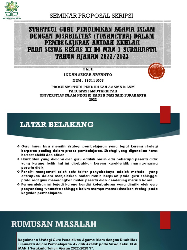 Indah Sekar Aryanto - PPT Seminar Proposal | PDF