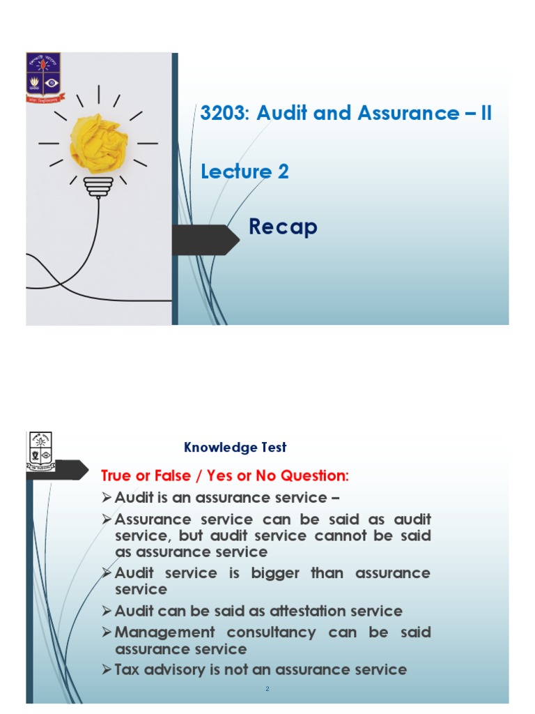 Lecture 2 3 Recap Audit Process | PDF | Financial Audit | Audit